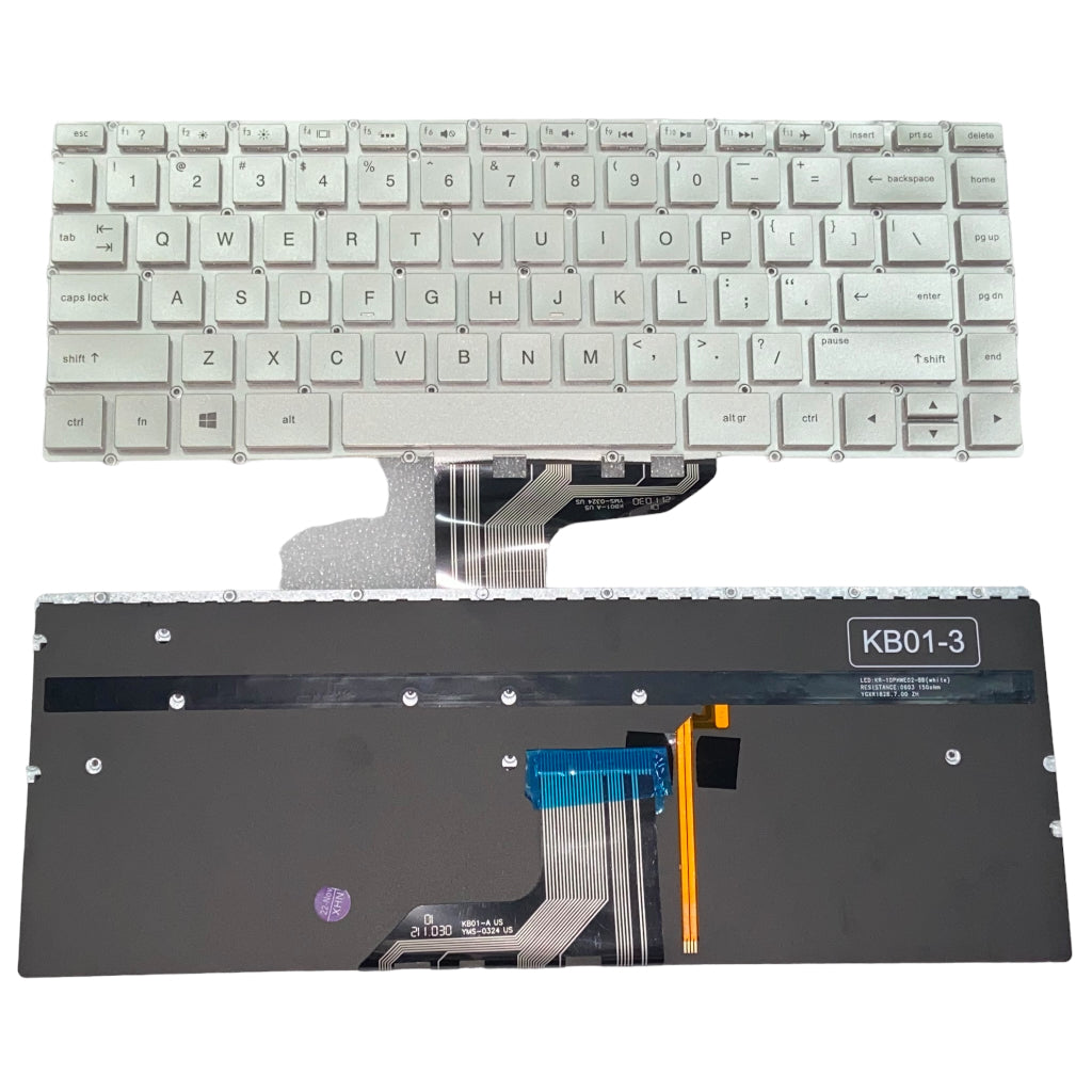 keyboard for hp spectre x360 13-ad 13-ac 15-bl silver colour with ...