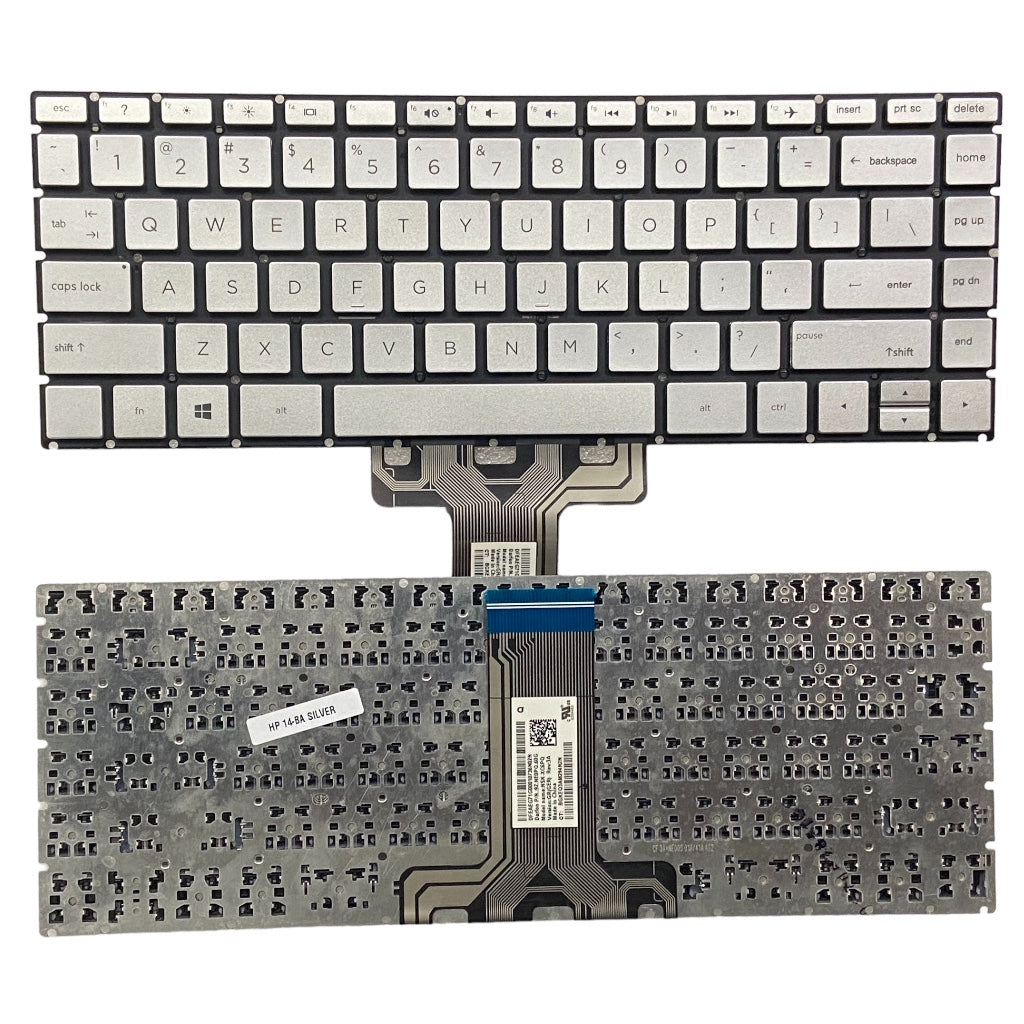 premium keyboard for hp 14-ba silver keys backlight us layout – Mungu