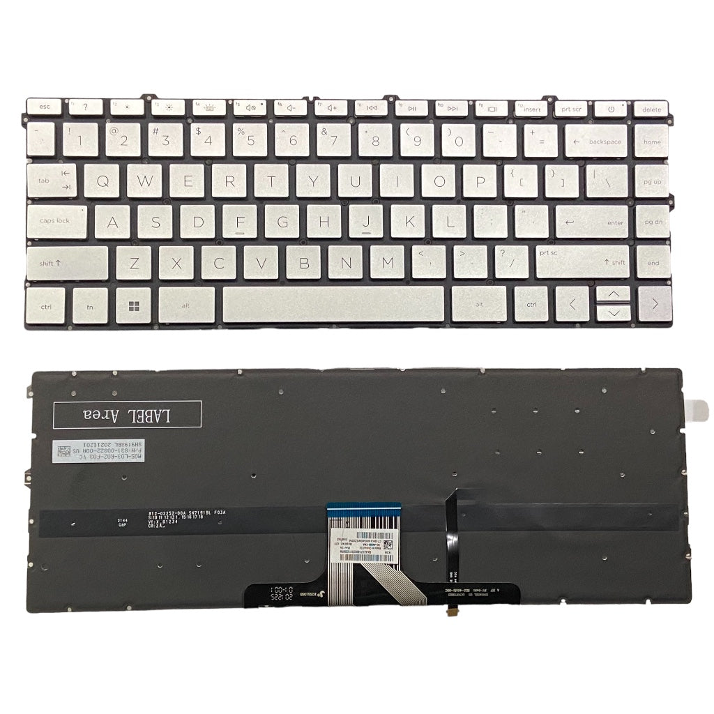 original premium keyboard for hp pavilion x360 14-dv 14-ek 14m-dw tpn-q244 tpn-i137 silver us ...