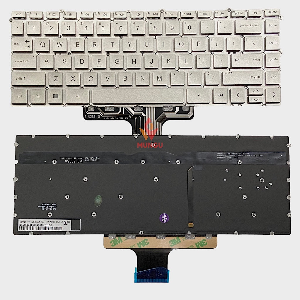 keyboard hp pavilion x360 14-dv 14-dw 14m-dw tpn-q244 tpn-i137 silver ...