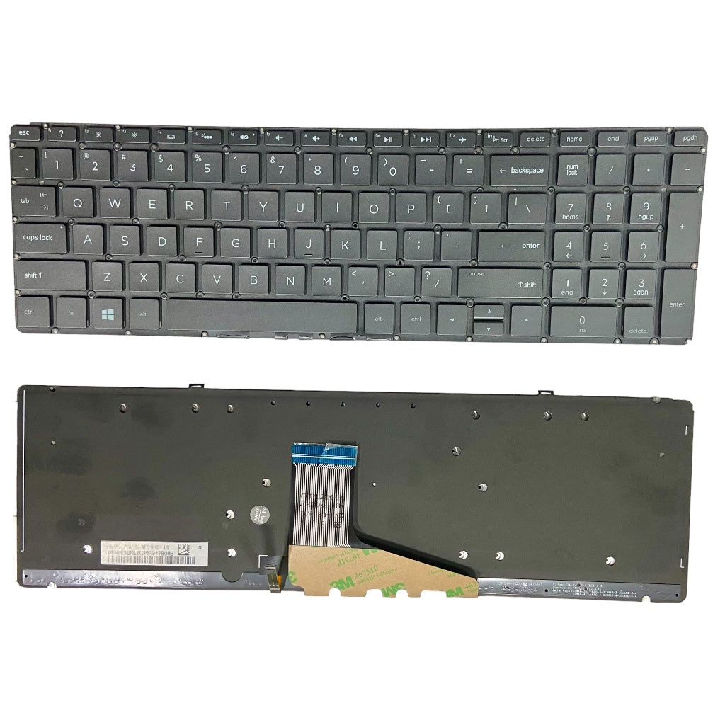 original hp pavilion 15-ch grey keys keyboard with backlight us layout ...