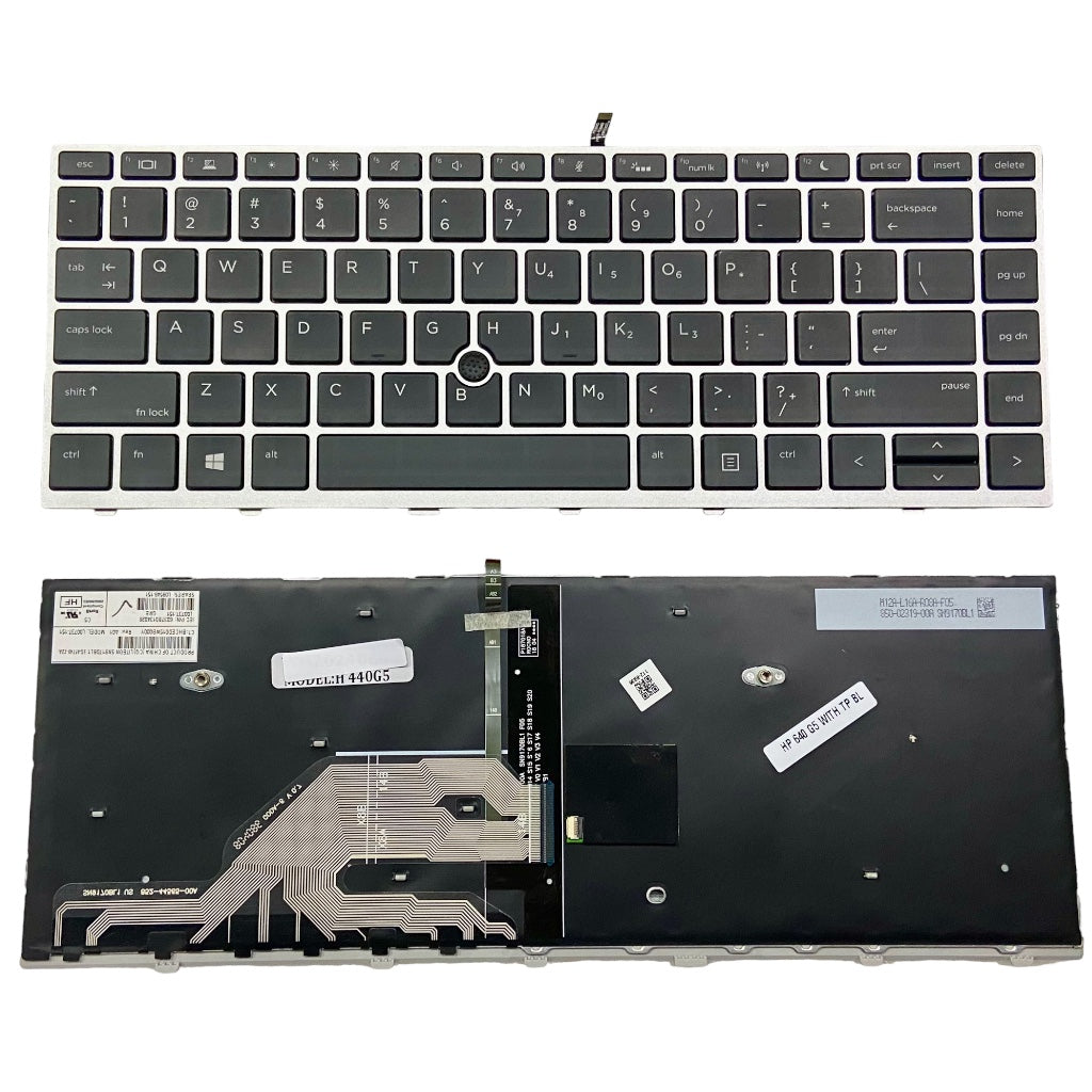 premium keyboard for hp hp probook 640 g5 645 g5 us silver frame with ...