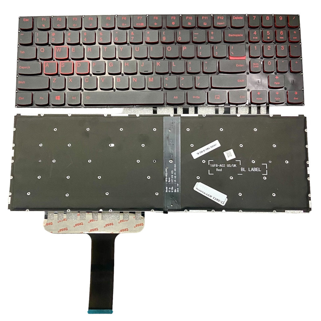 premium keyboard for lenovo legion y540-15 red keys with backlight us ...